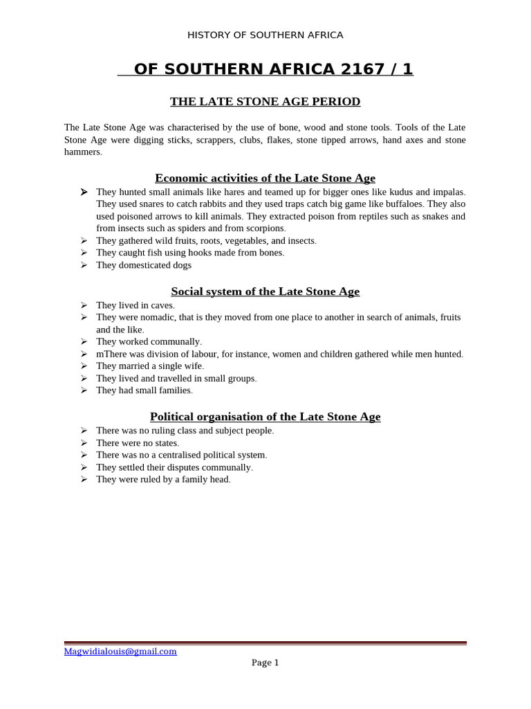 History of Southern Africa Notes | PDF