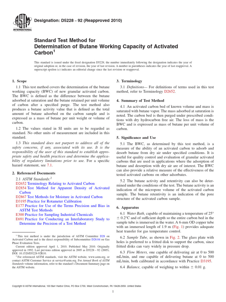 Astm D5228 - 92 (2010) | PDF
