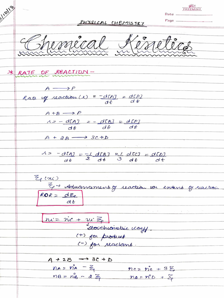 Chemical Kinetics Notes | PDF