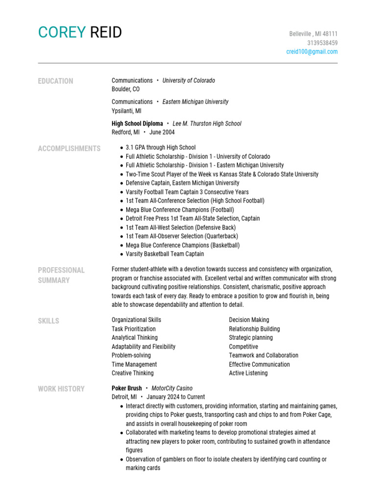 Corey Reid Resume | PDF