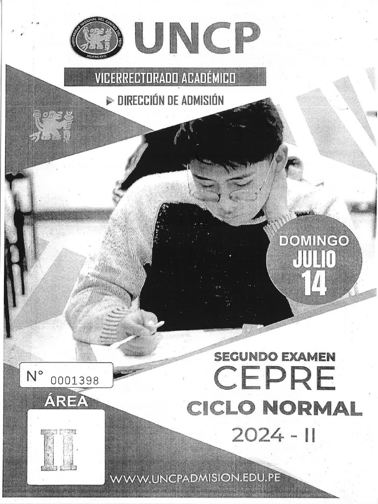 2do Examen Cepre 2024 II Área II Tipo B | PDF