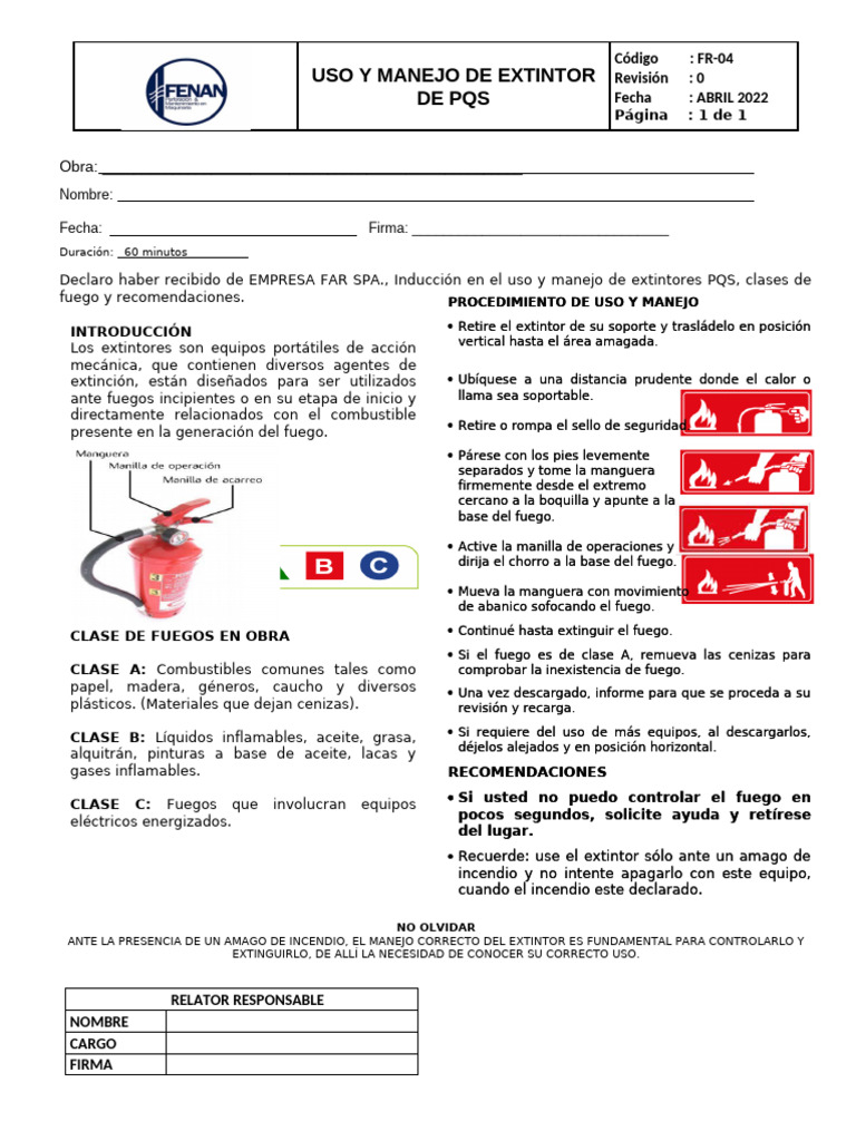 4. USO Y MANEJO DE EXTINTORES (1) | PDF