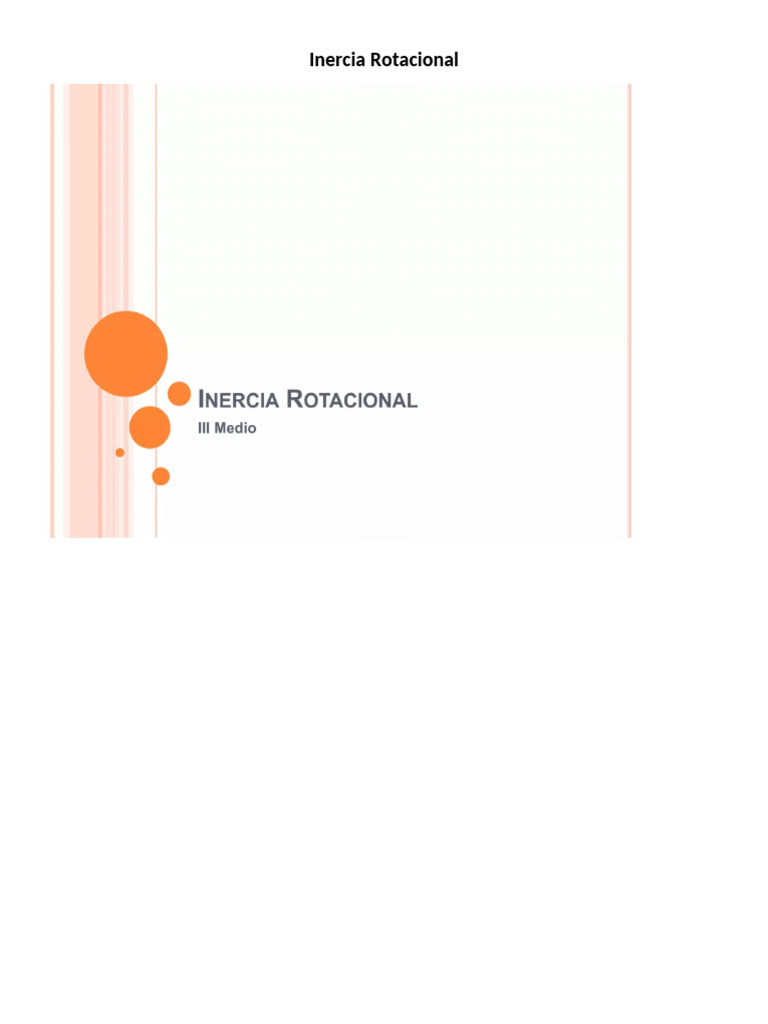 Inercia Rotacional | PDF | Esfera | Ciencia y matemáticas