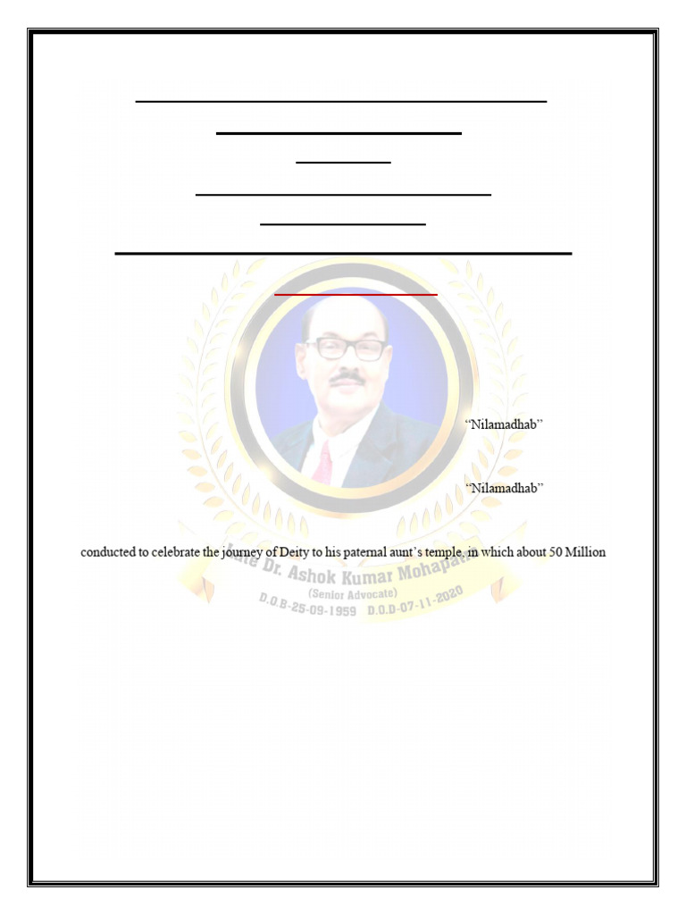 MOOT PROPOSITION - Dr. Ashok Kumar Mohapatra Memorial National Level Moot Court Competition-2022 ...