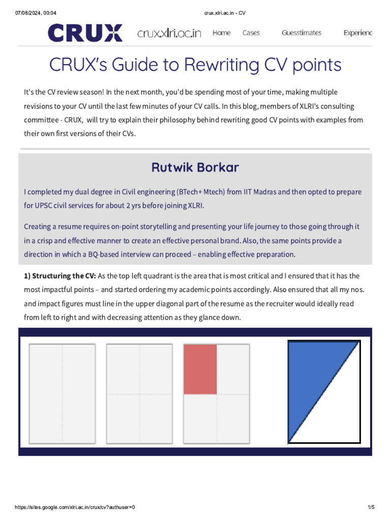 Crux Xlri Resume | PDF