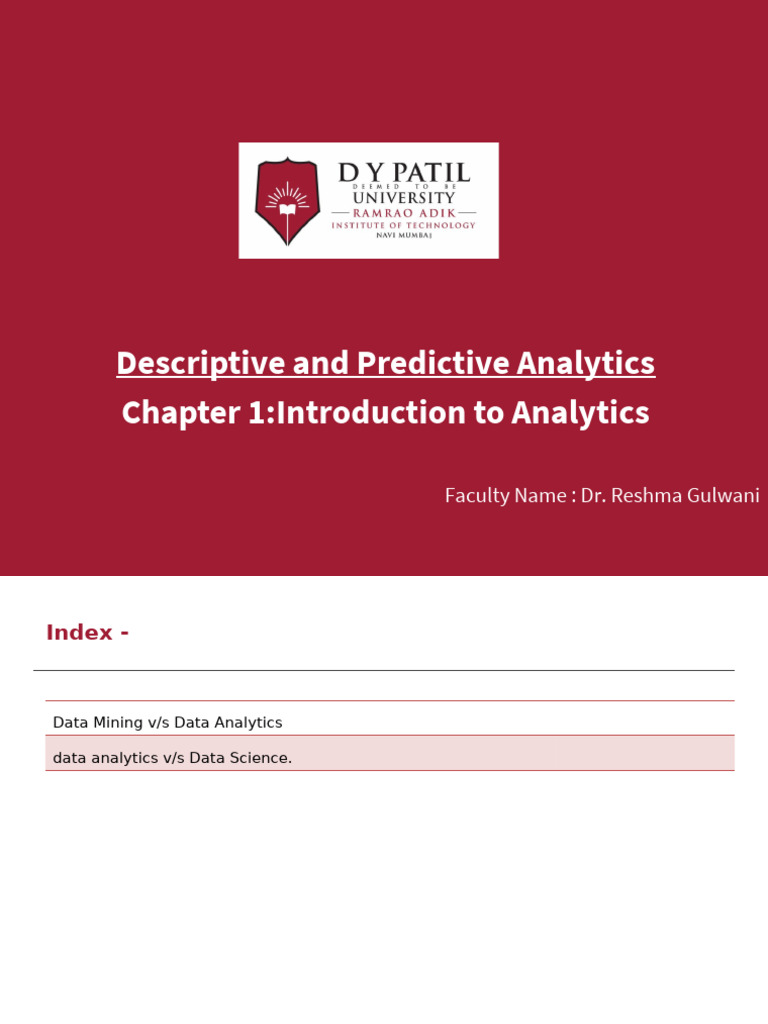 Chapter 1data Mining Vs Data Analytics Data Analytics Vs Data Science 2102