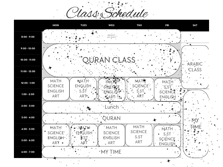 Beige Printable Class Schedule (Posters (Landscape, 43)) | PDF