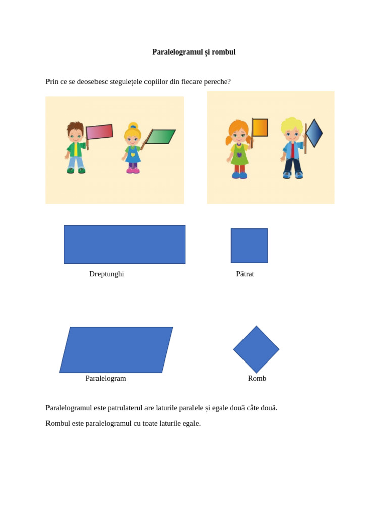 Matematica Paralelogramul Si Rombul | PDF