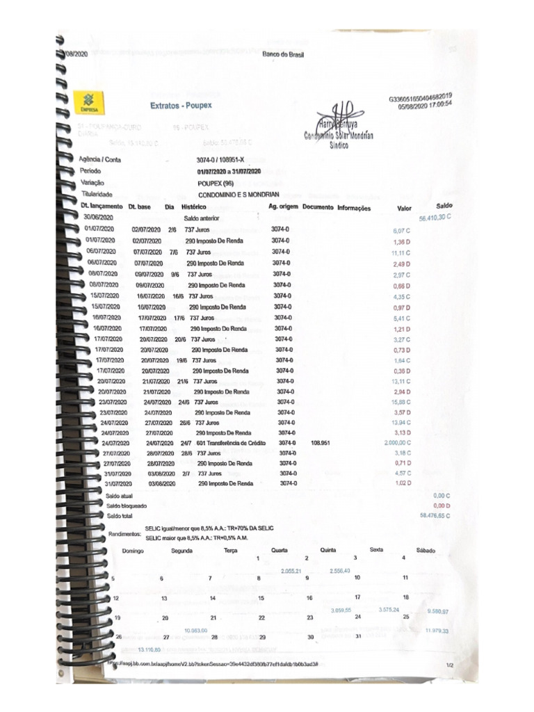 Modelo de Balancete Bancário | PDF