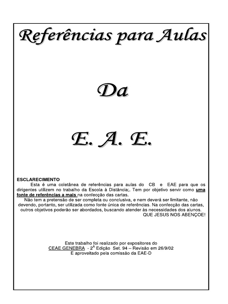 Referências - Aulas EAE | PDF