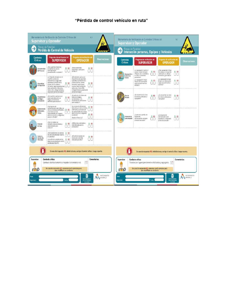 ANEXO 2 HVCC Operador Mantenedor Riesgo de Fatalidad | PDF