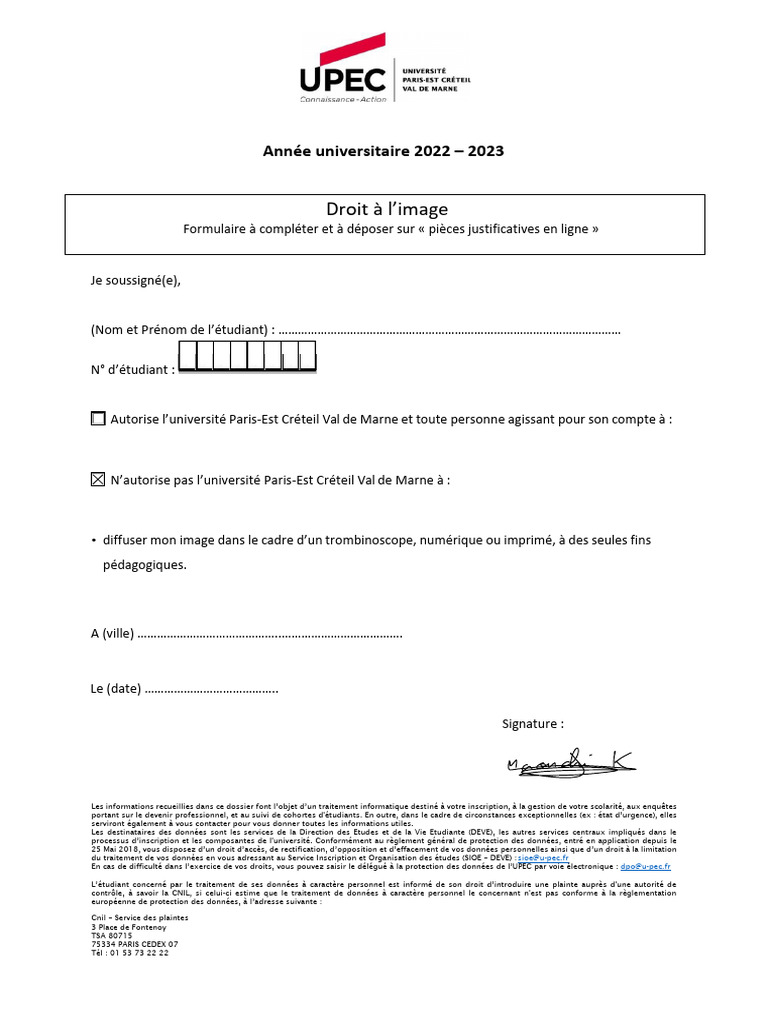Autorisation Droit à l'Image | PDF