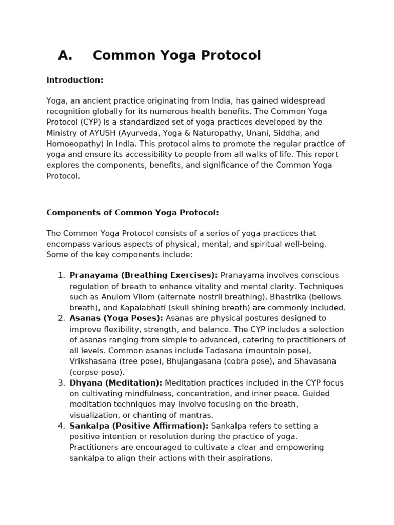 A. Common Yoga Protocol | PDF