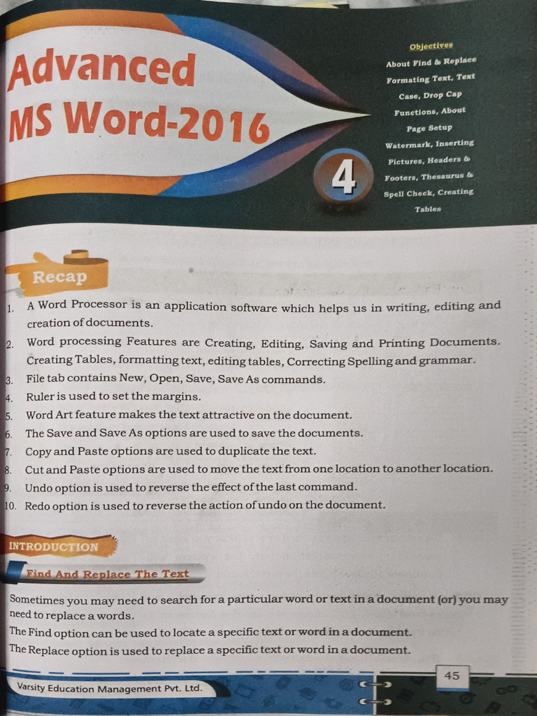 CH - 4 Advanced Ms-Word 2016 | PDF
