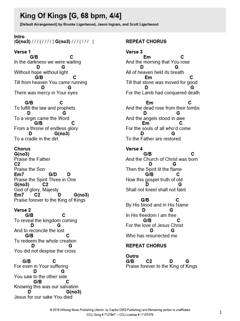 King of Kings Chords | PDF