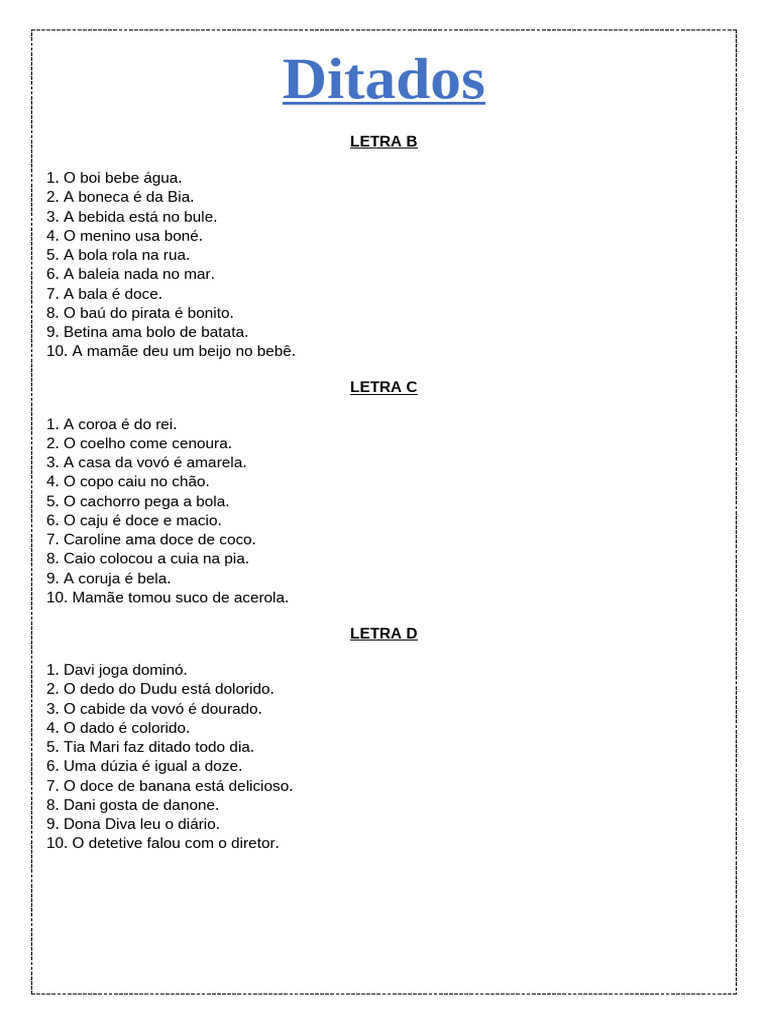 Ditados de Frases | PDF