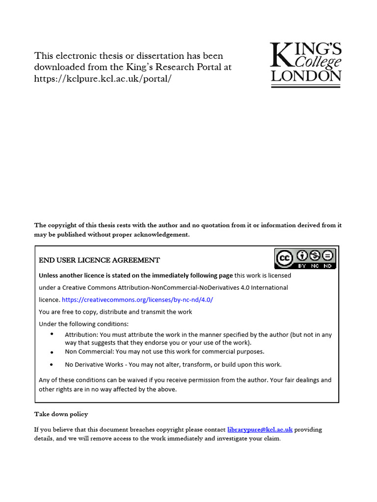 This Electronic Thesis or Dissertation Has Been Downloaded From The King's Research Portal at | PDF