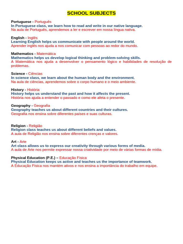 School Subjects | PDF | Social Science | Science & Mathematics