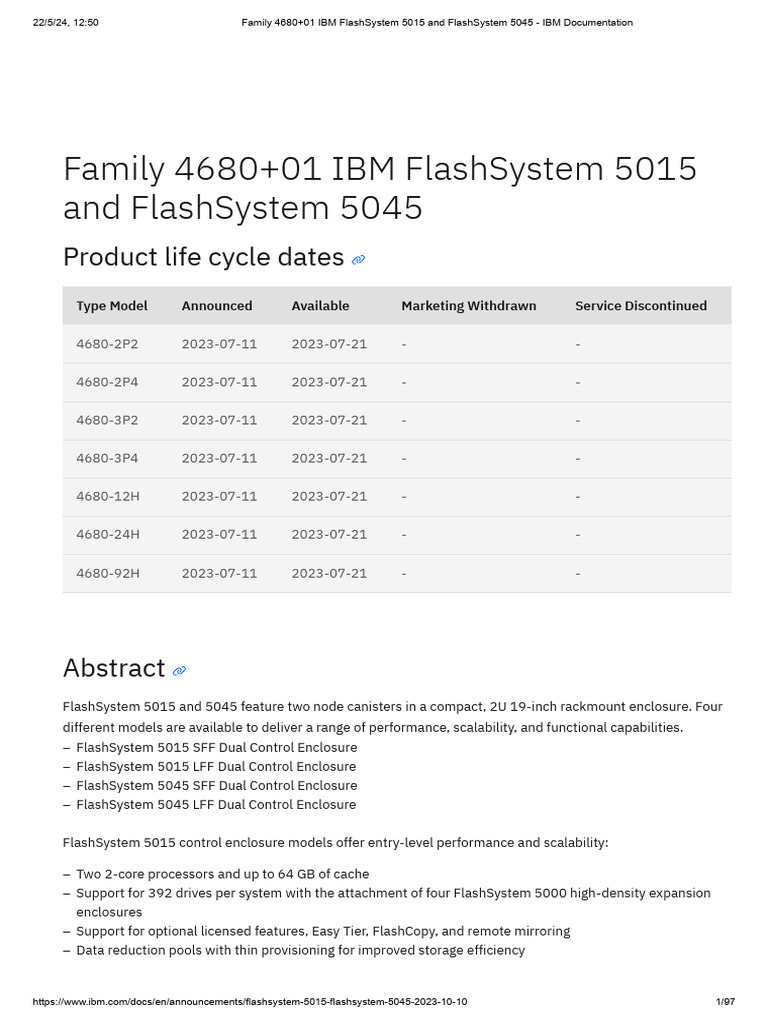 Sales Manual IBM FlashSystem 5000 (5015+5045) | PDF