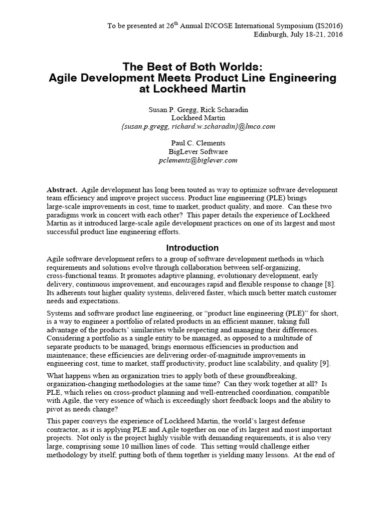 LM Agile Meets PLE INCOSEIS2016 | PDF
