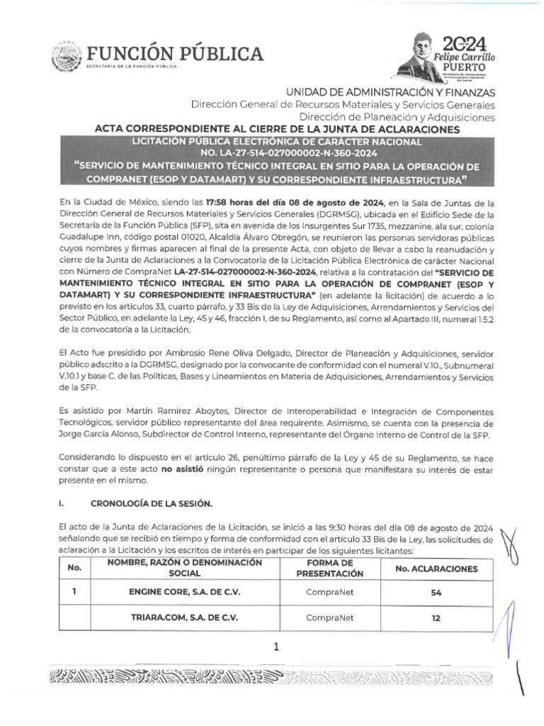 Acta JA Cierre | PDF