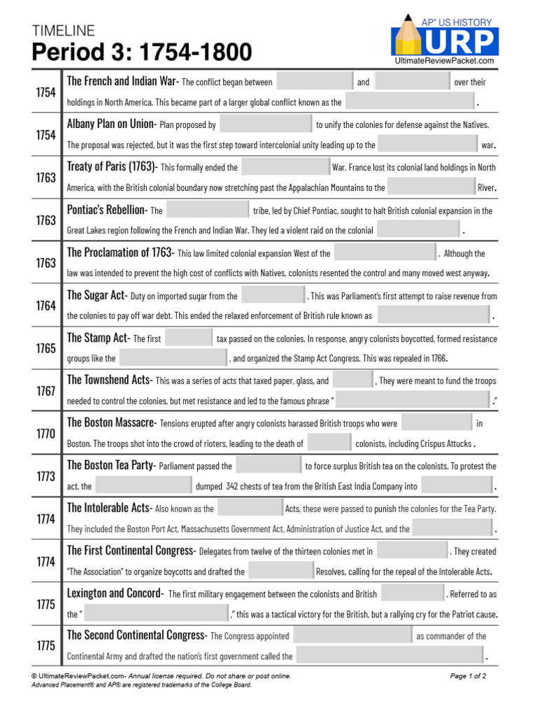 PERIOD 3: 1754-1800: Advanced Placement and AP Are Registered ...