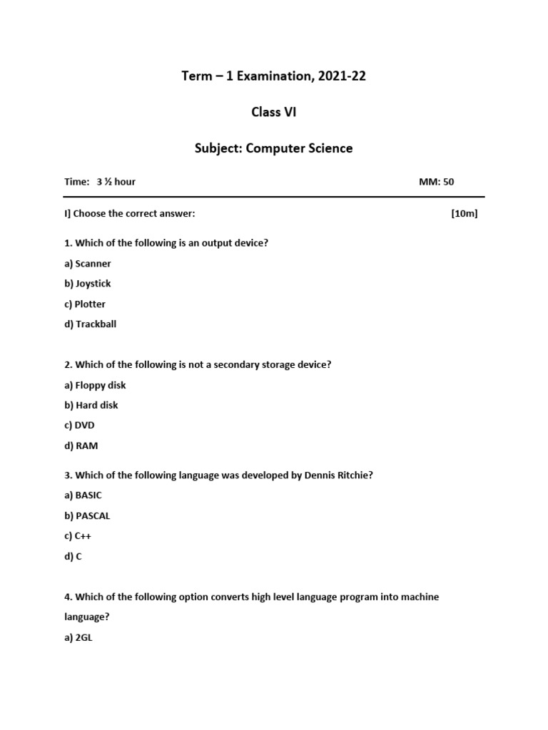 Class VI Comp Sci | PDF