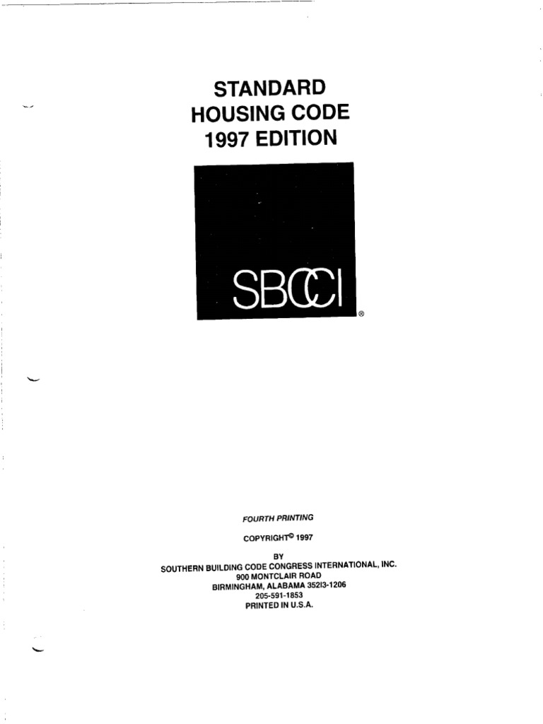 Standard Housing Code 1997 Edition | PDF