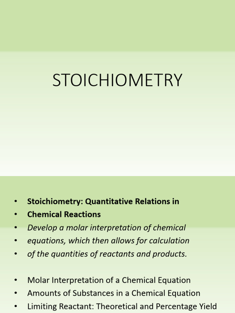 Stoichiometry 2 | PDF