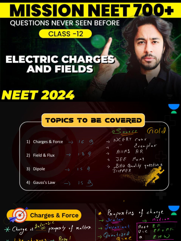 Electric Charges and Fields One SHT Mission 700 | PDF