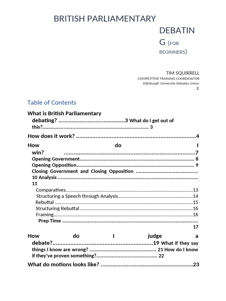 BP Debate Notes | PDF