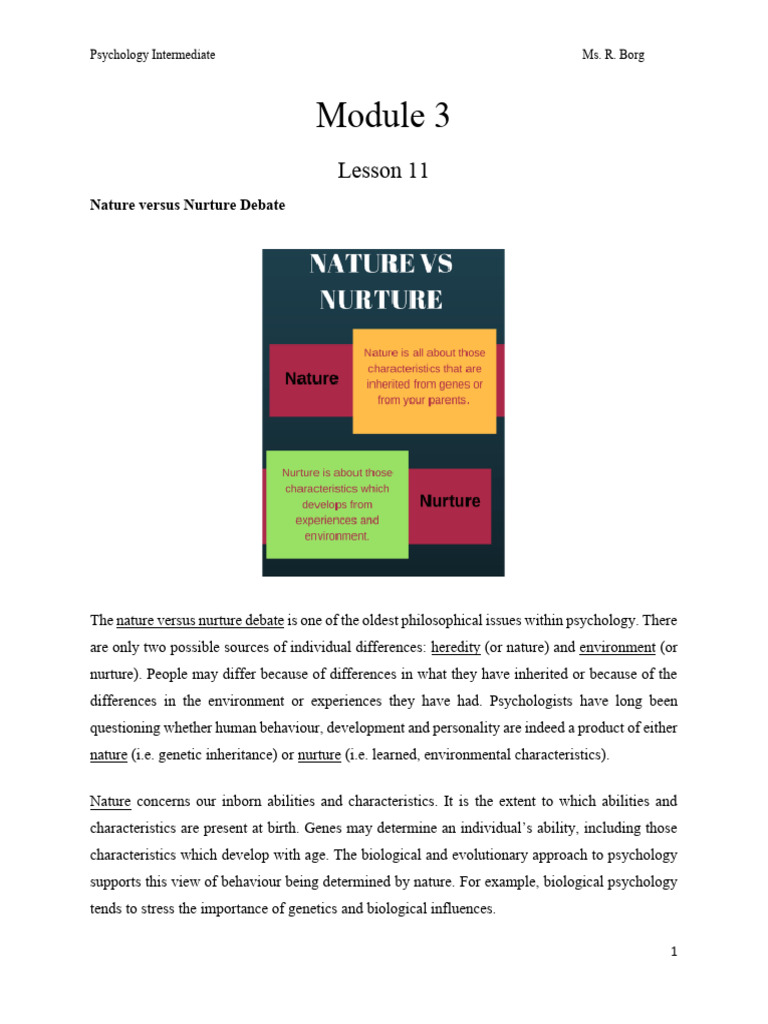 Module 3 Nature vs. Nurture | PDF