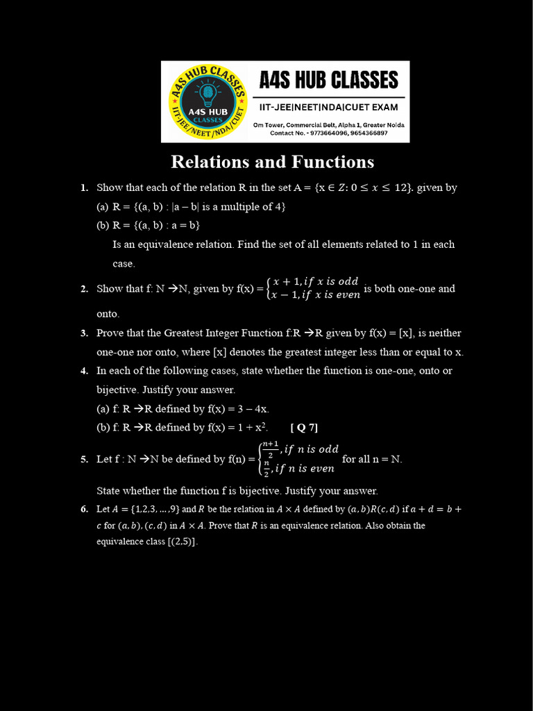 Relations and Functions | PDF