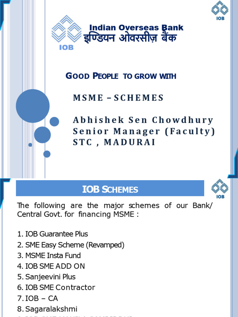 MSME Schemes | PDF