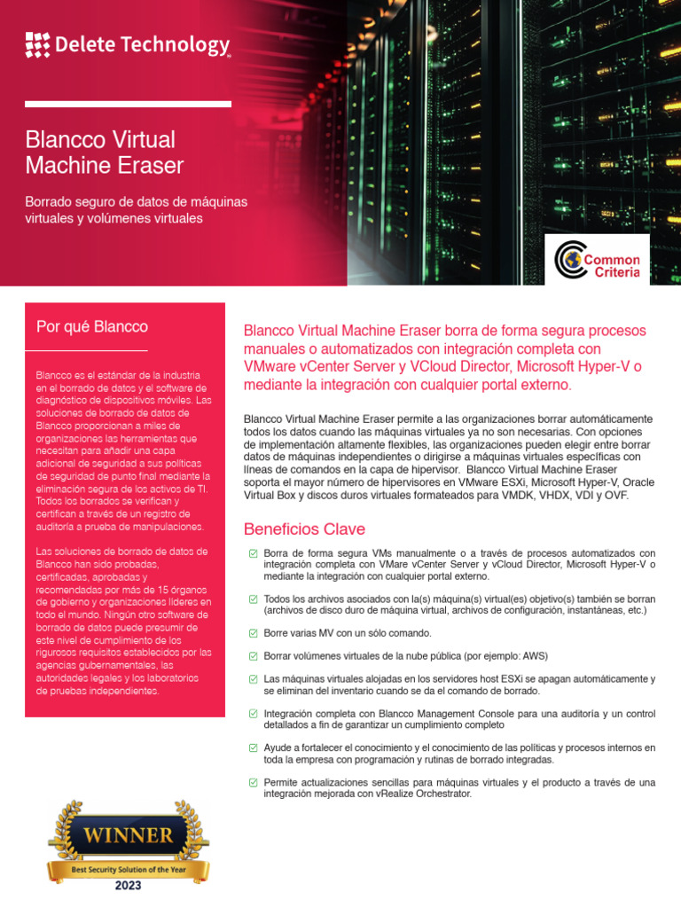 Blancco Virtual Machine Eraser | PDF