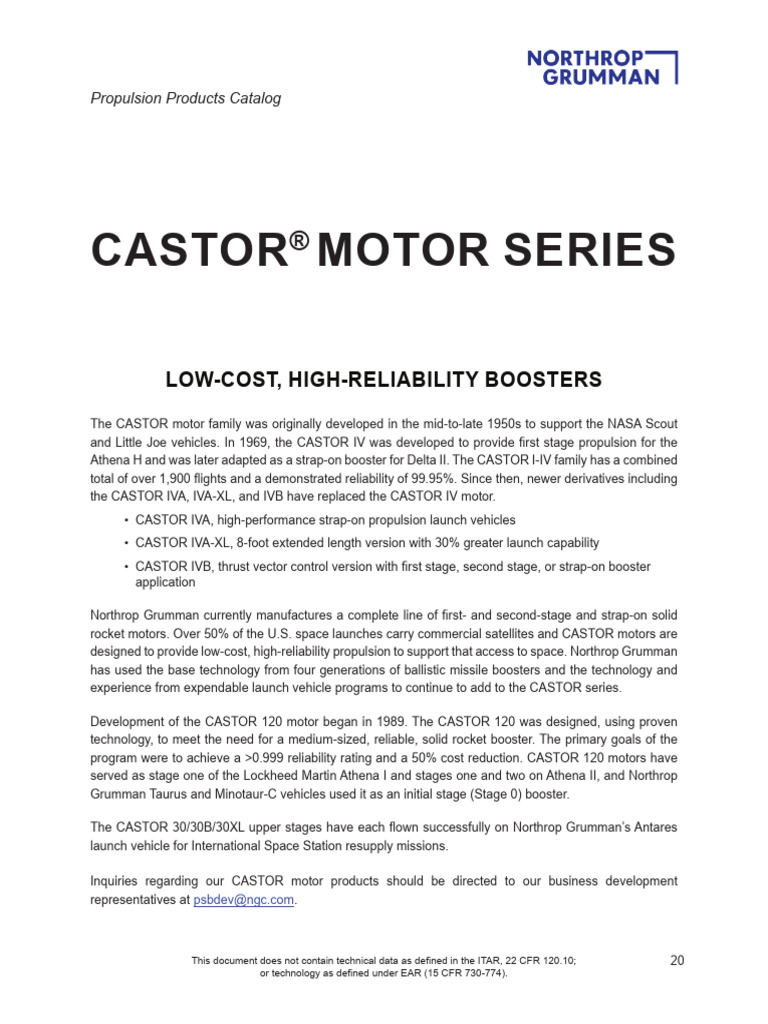 CASTOR Engine Family | PDF