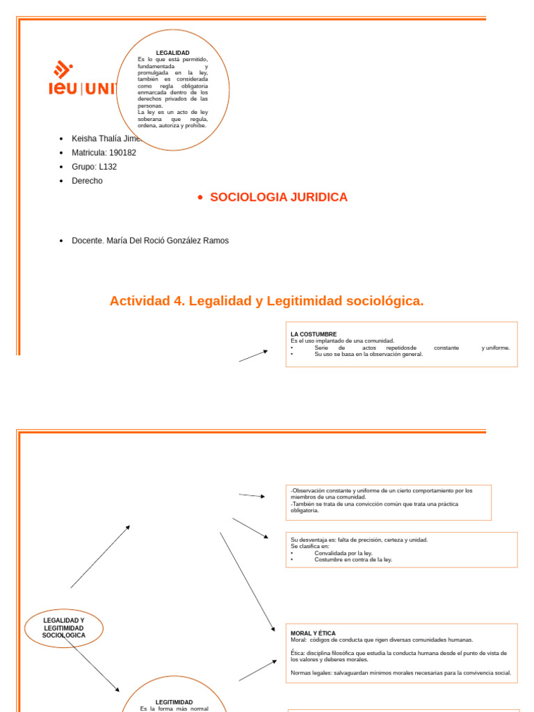 Actividad 4. Legalidad y Legitimidad Sociológica. | PDF