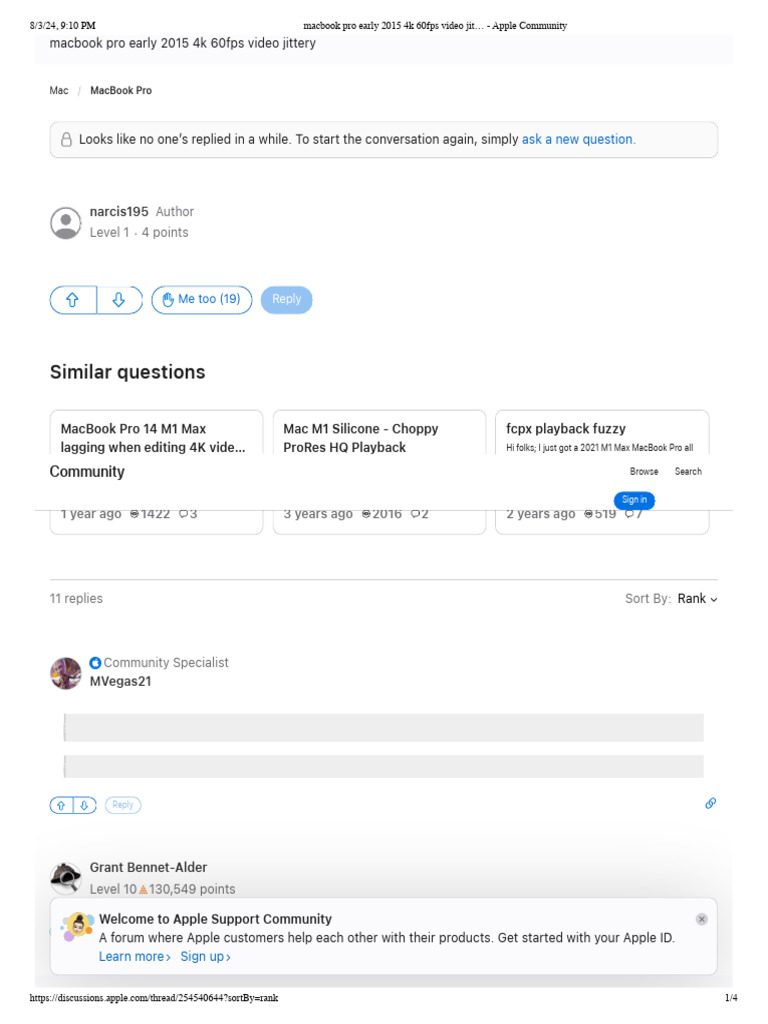 Macbook Pro Early 2015 4k 60fps Video Jit - Apple Community | PDF
