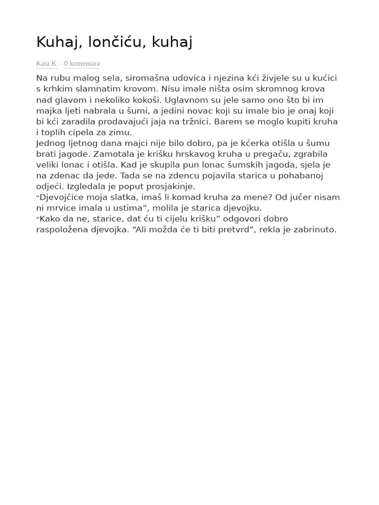 Kuhal Lončiću, Kuhaj | PDF