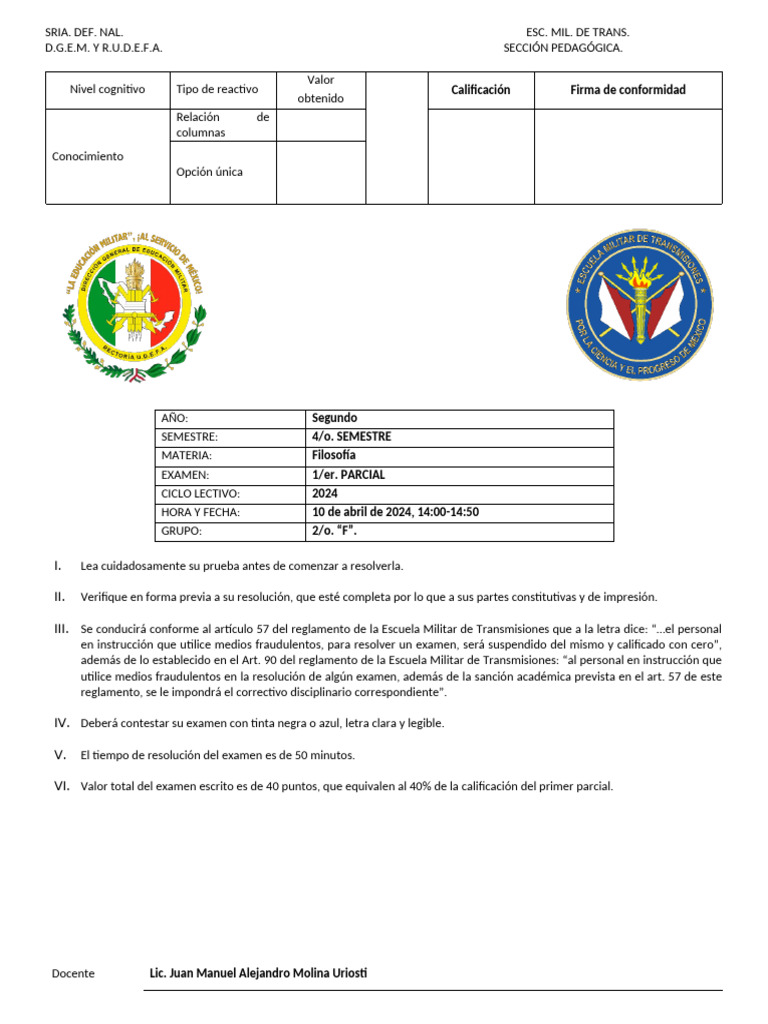 Primer Examen Parcial 2C | PDF