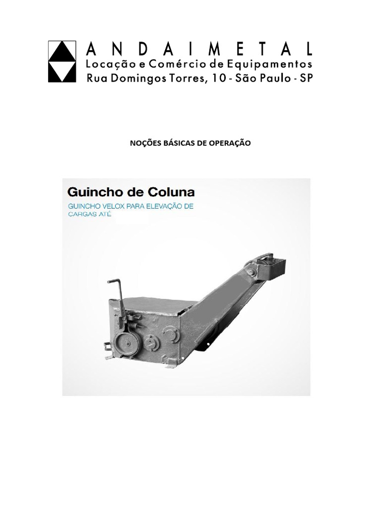 Noções de Operação de Guinchos 100kg | PDF