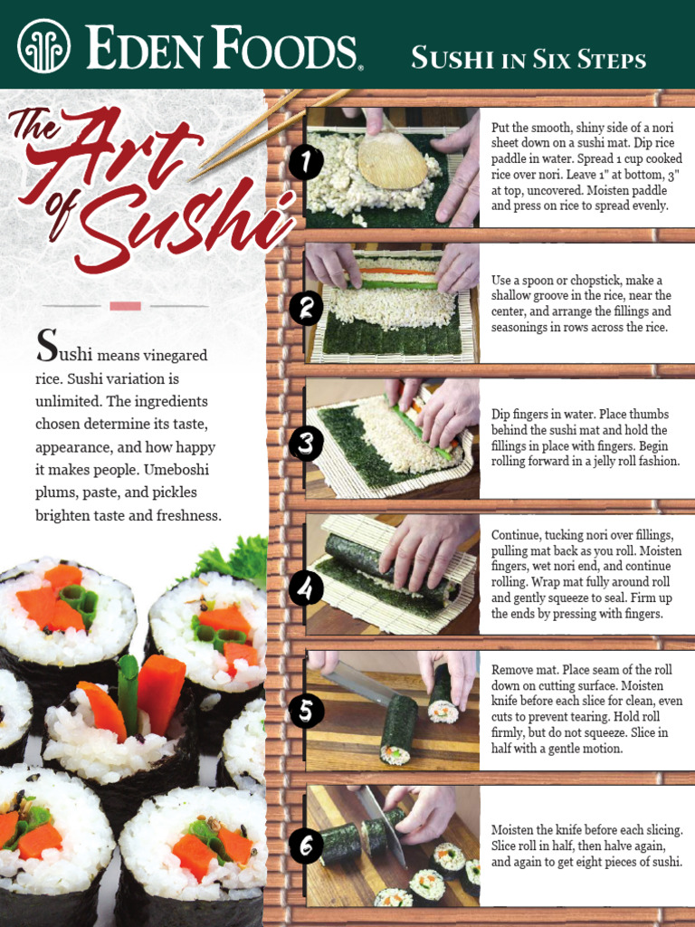 Sushi in Six Steps Author Eden Foods | PDF