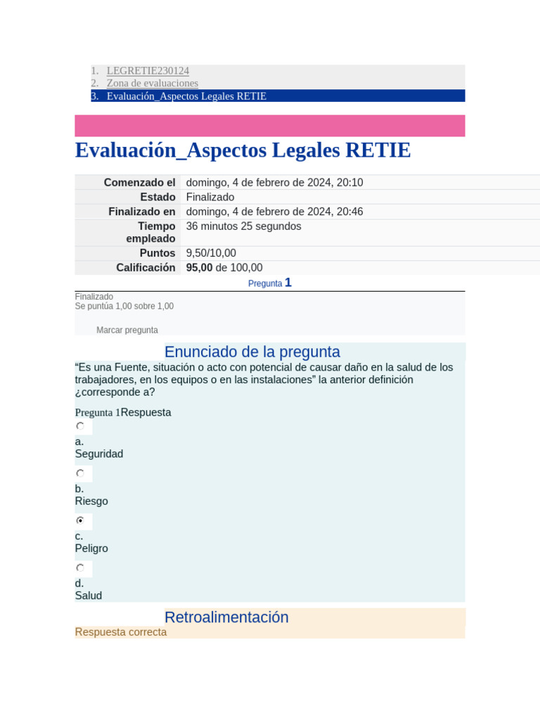 Evaluacion Retie 1 | PDF