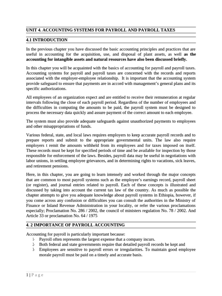 Unit 4 Payroll | PDF
