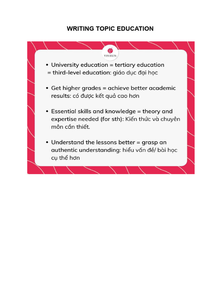 Writing Topic Education | PDF