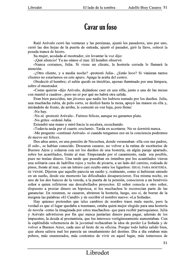 Cavar Un Foso - Bioy Casares. Versión WSP | PDF