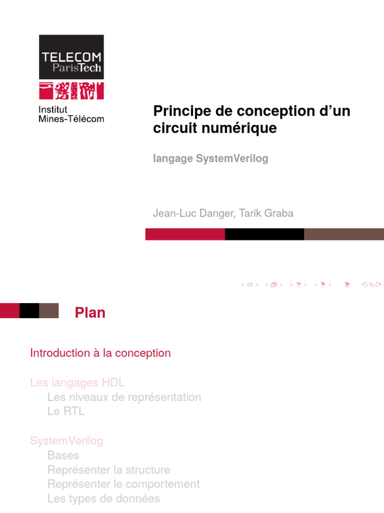 Principe de Conception D'Un Circuit Numérique: Langage Systemverilog | PDF
