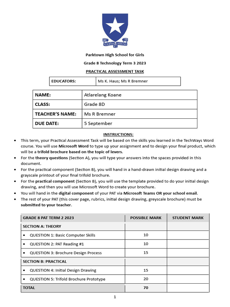 Pat Digital Answers Template | PDF
