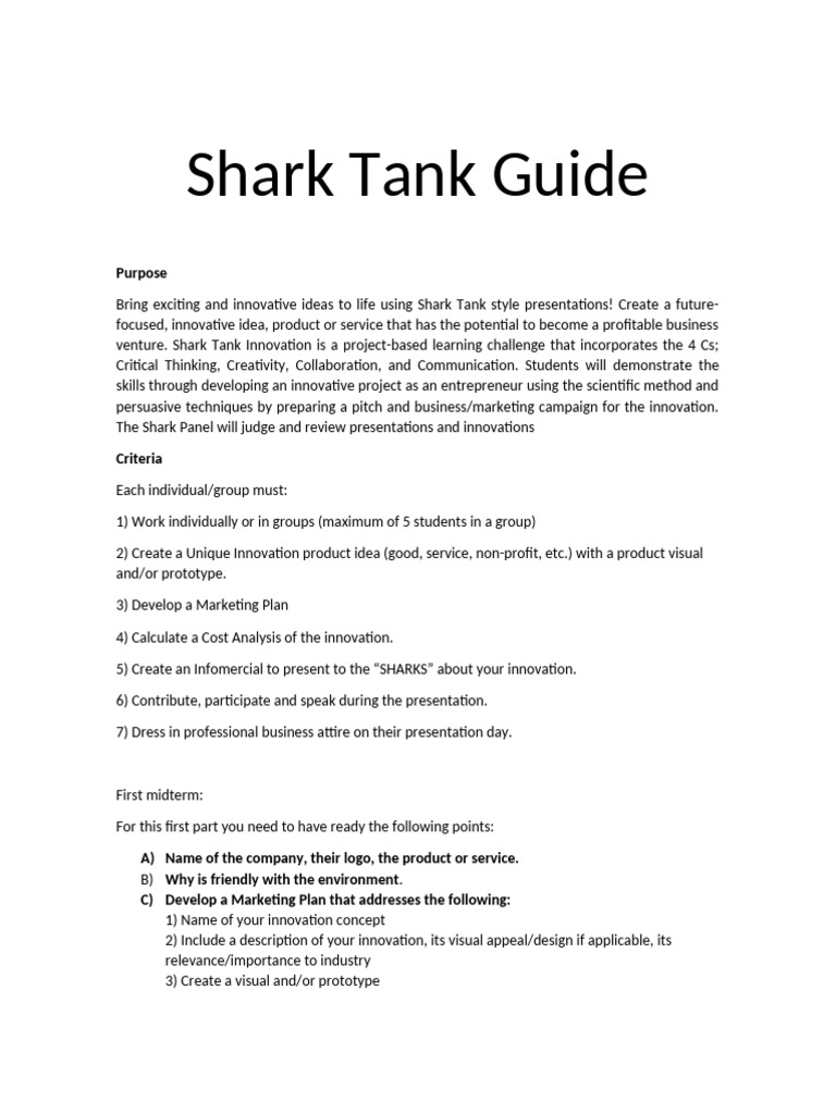 Shark Tank Guide | PDF