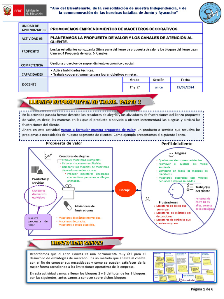 Ept Emprendimiento 1° 2° - Actividad Del Alumno 03 | PDF